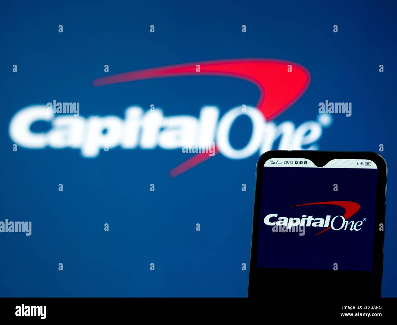 In this photo illustration Capital One Financial Corporation logo seen ...