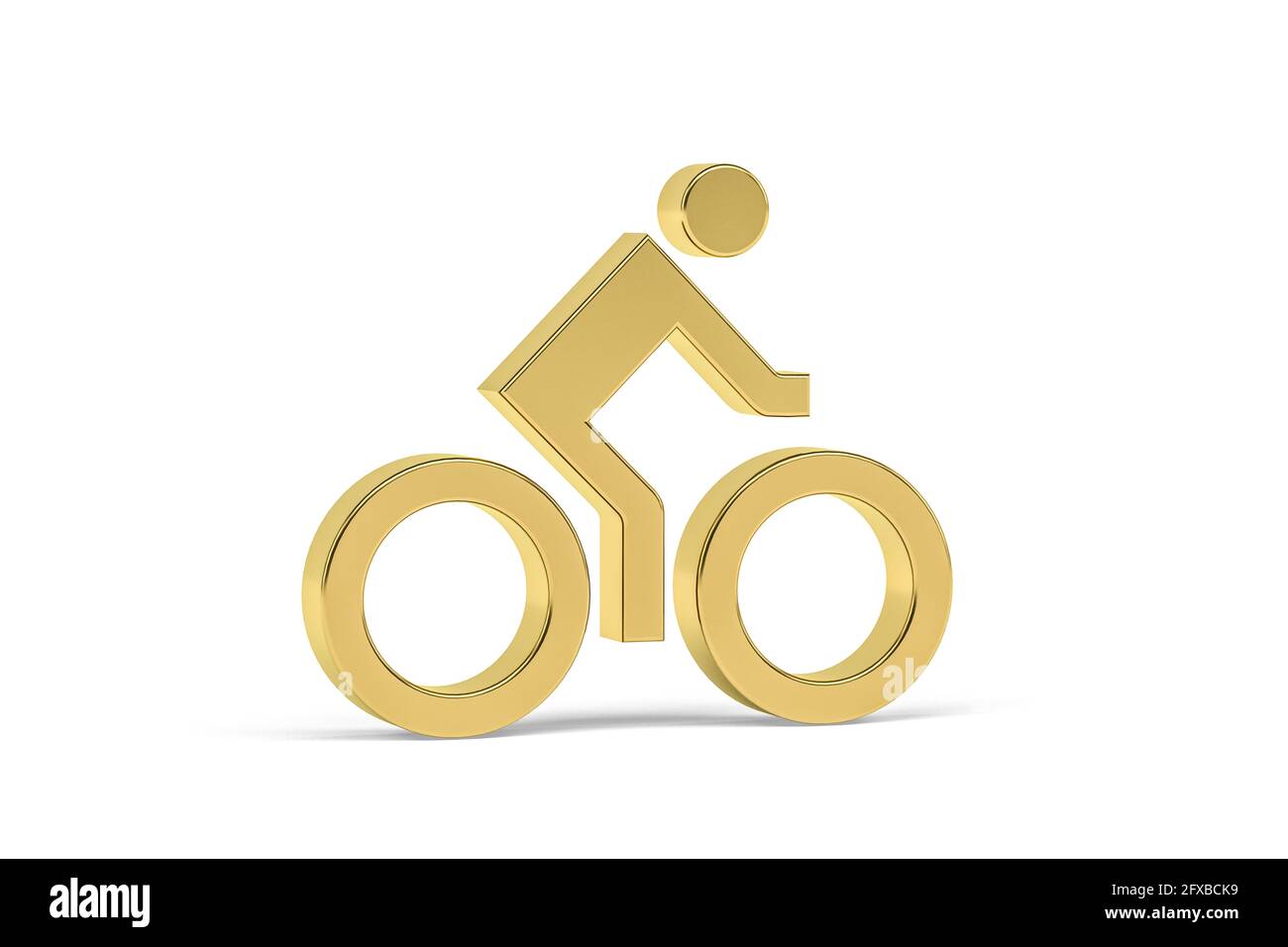 Golden 3d bicycle icon isolated on white background - 3D render Stock ...