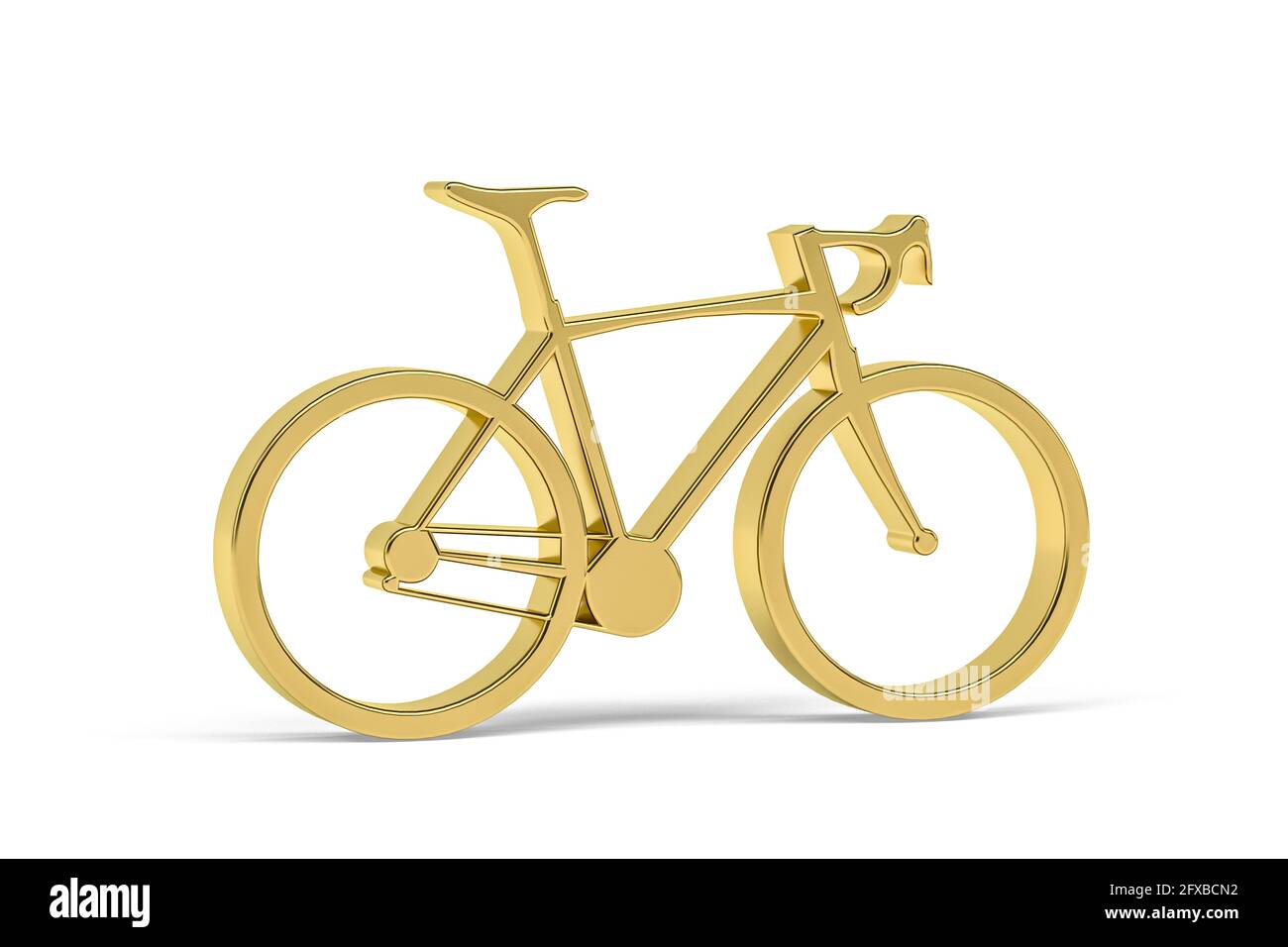 Golden 3d bicycle icon isolated on white background - 3D render Stock ...