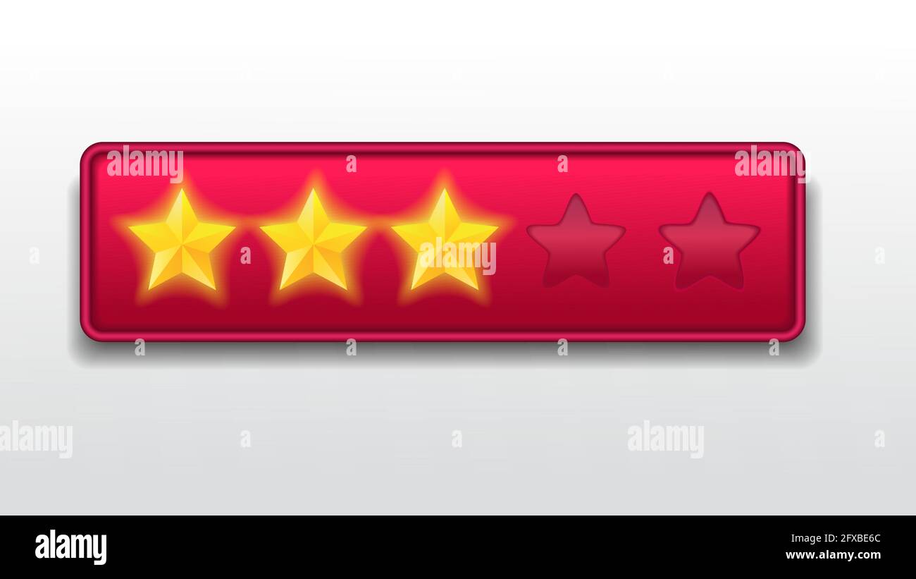 three (3) Stars. Neutral Customer feedback rating sytem. realistic ...