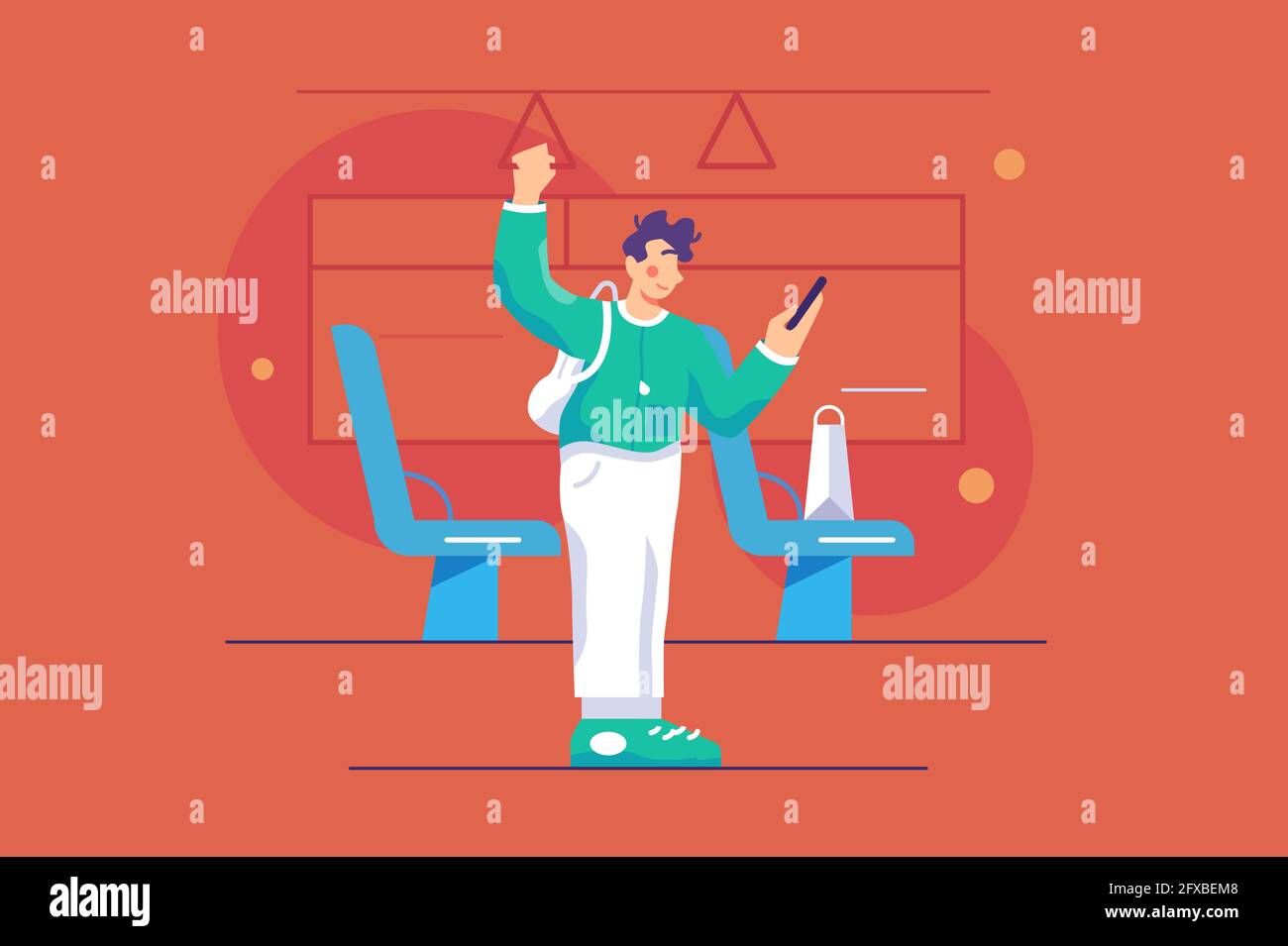 Young man smartphone in Stock Vector Images - Alamy