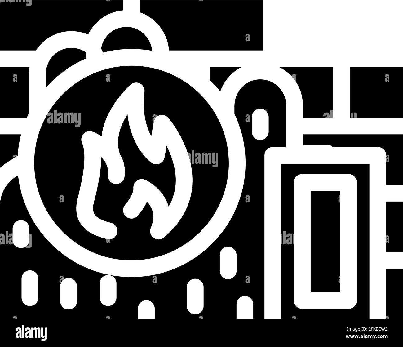 flame proof building material glyph icon vector illustration Stock ...