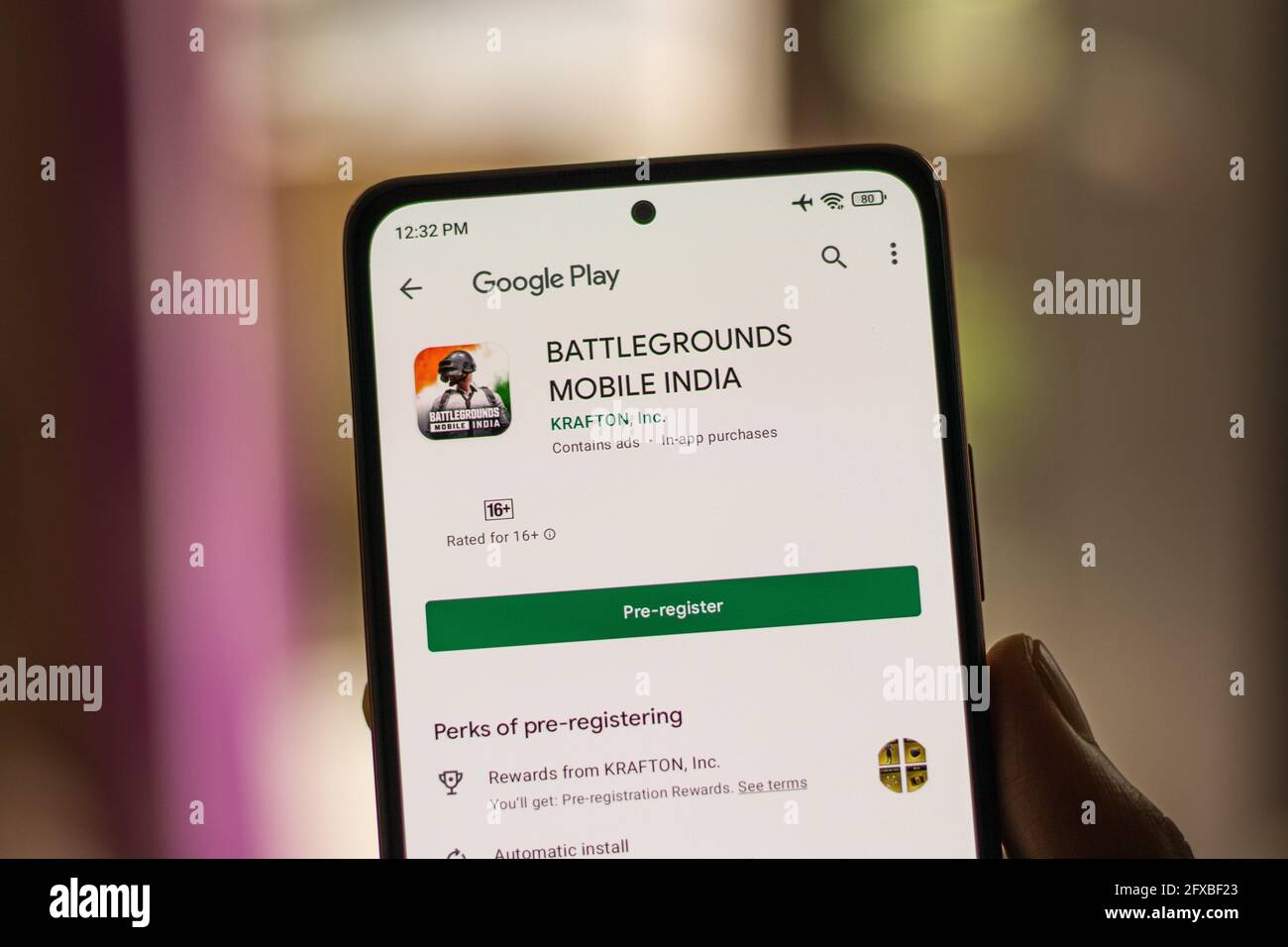 Assam, india - May 19, 2021 : BATTLEGROUNDS MOBILE INDIA logo on phone ...
