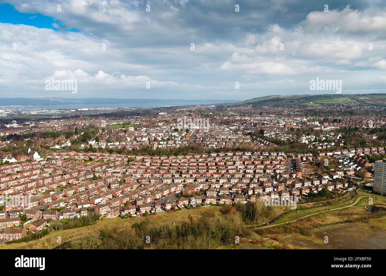 Aerial drone view of Belfast Northern Ireland Stock Photo - Alamy