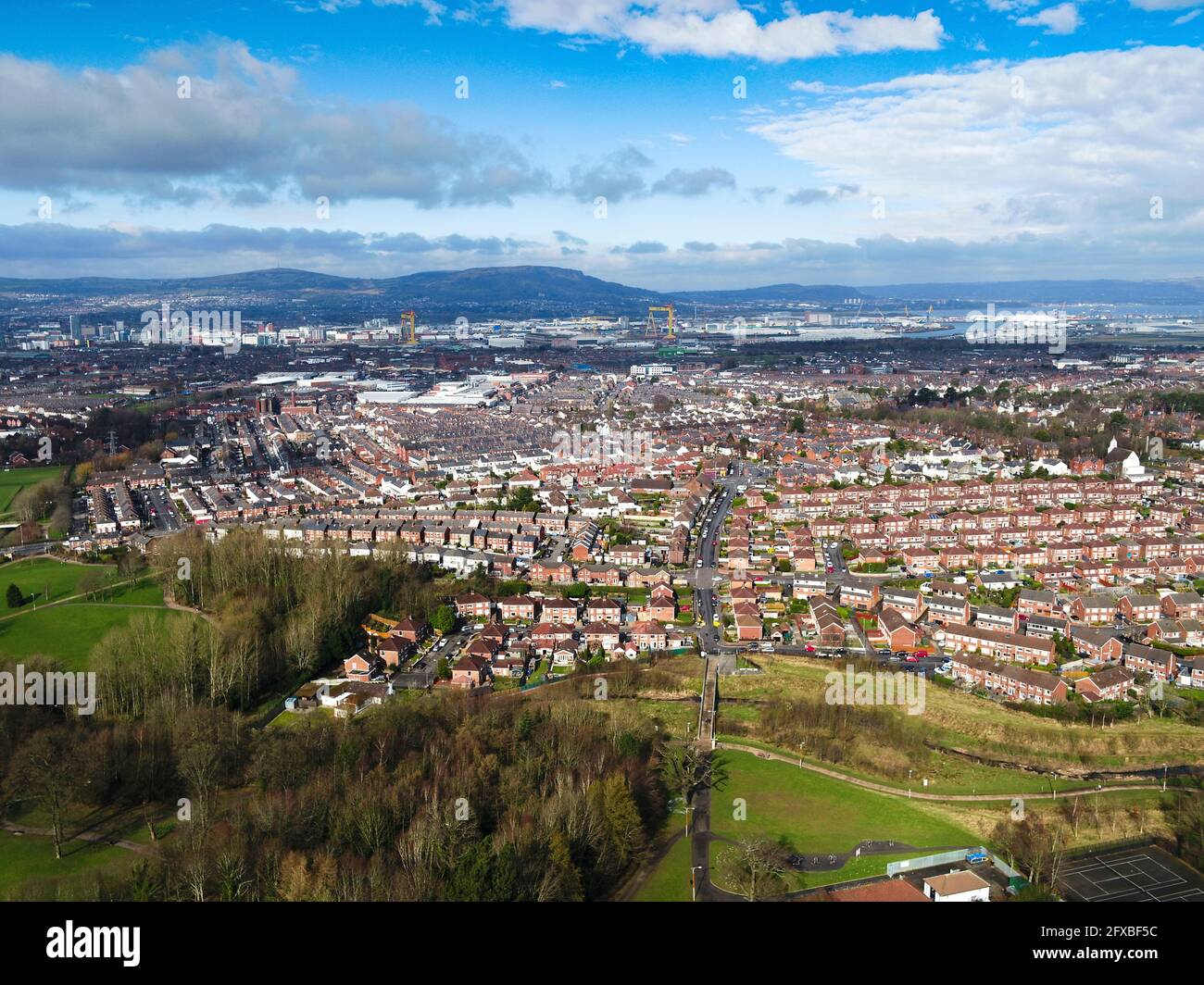 Aerial drone view of Belfast Northern Ireland Stock Photo - Alamy