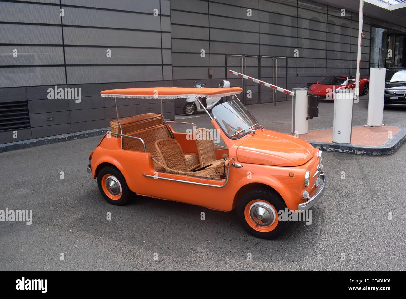 orange vintage Fiat Jolly car in Monaco Stock Photo - Alamy