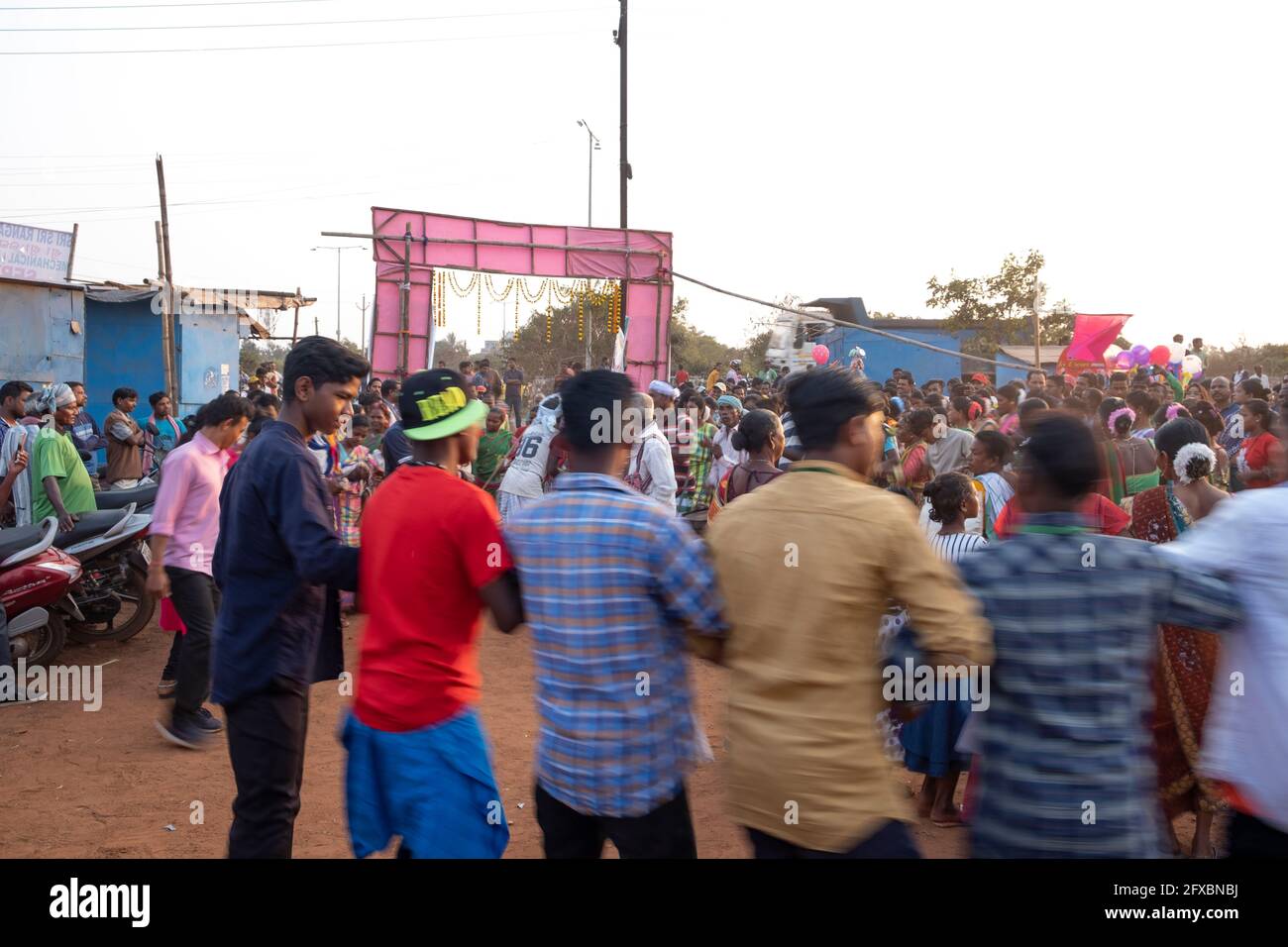 Santal tribal people celebrating an annual gathering. The festival ...