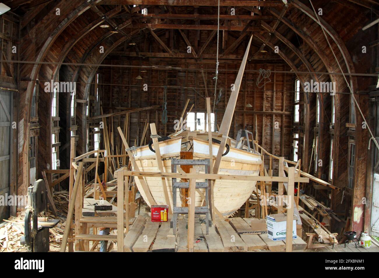 Construction of a dory boat in a factory Stock Photo - Alamy