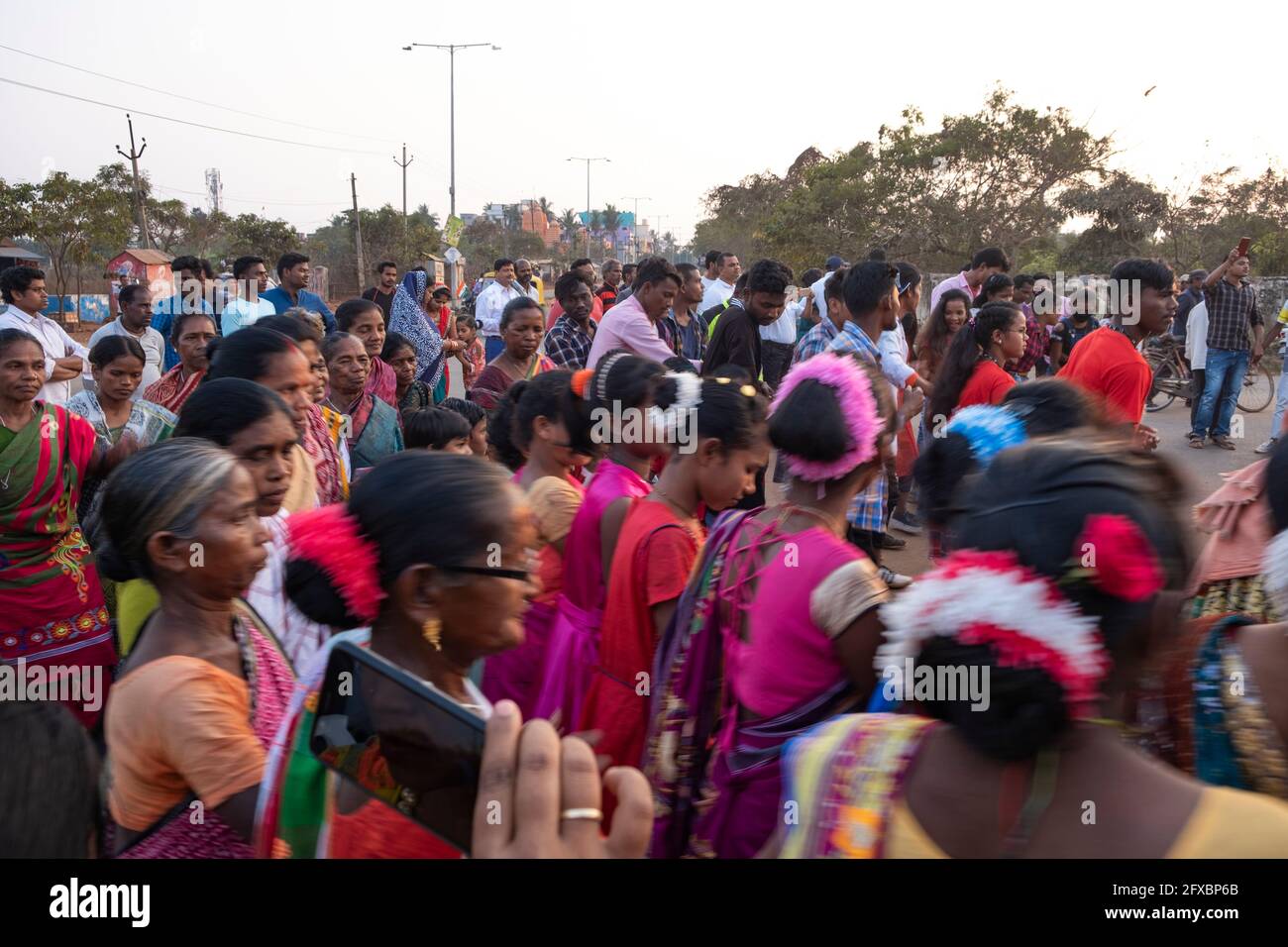 Santal tribal people celebrating an annual gathering. The festival ...