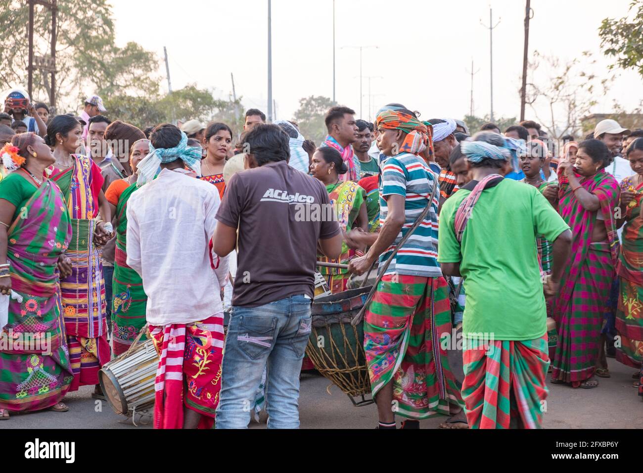 Santal tribal people celebrating an annual gathering. The festival ...