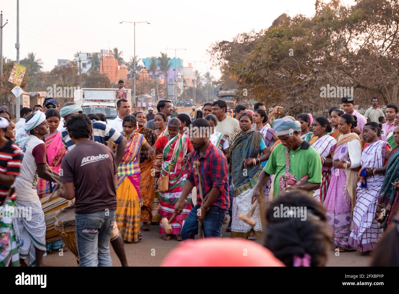 Santal tribal people celebrating an annual gathering. The festival ...