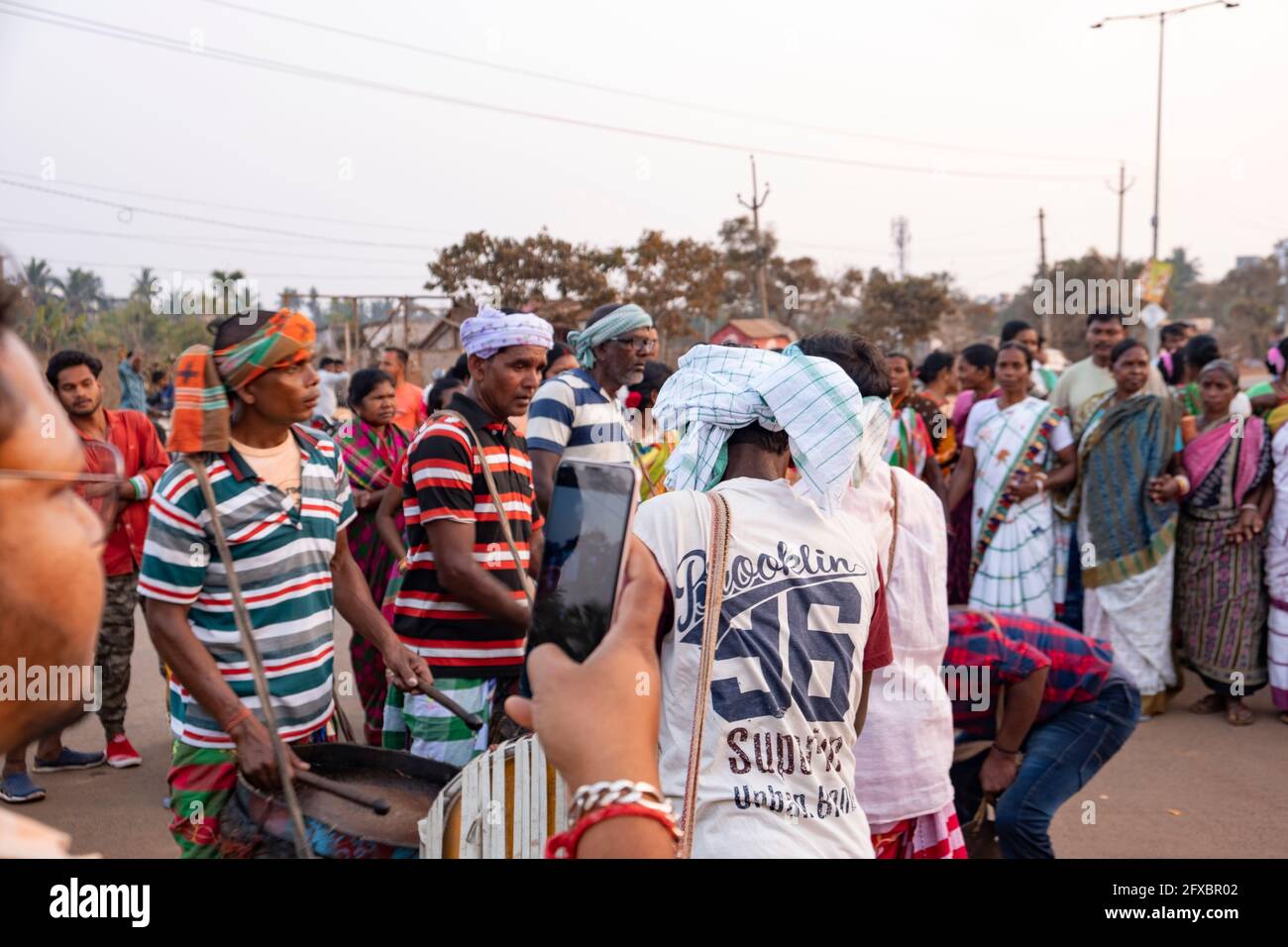 Santal tribal people celebrating an annual gathering. The festival ...