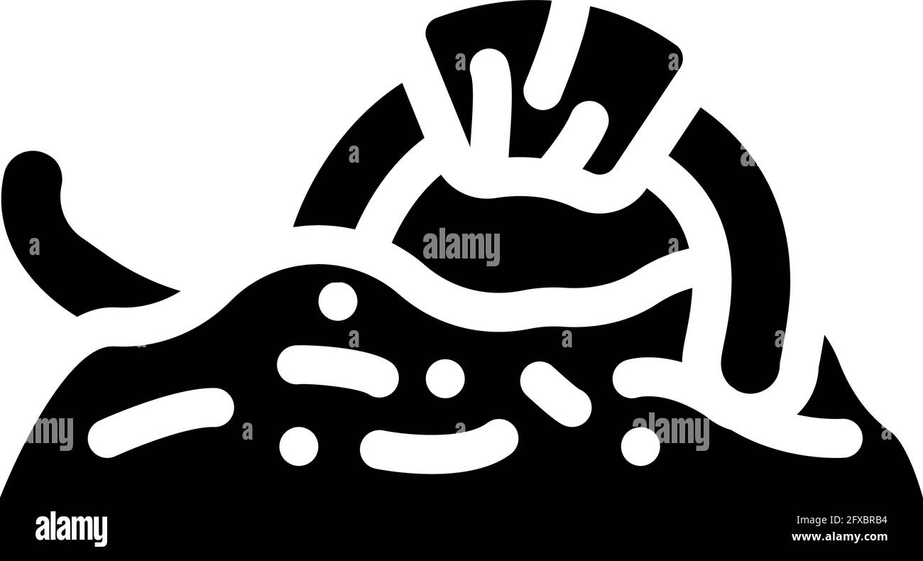 worms in compost glyph icon vector illustration Stock Vector Image ...