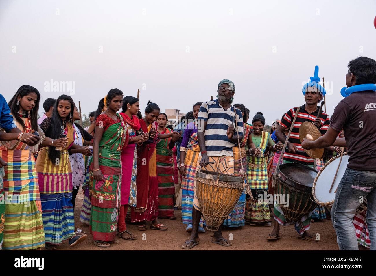 Santal tribal people celebrating an annual gathering. The festival ...