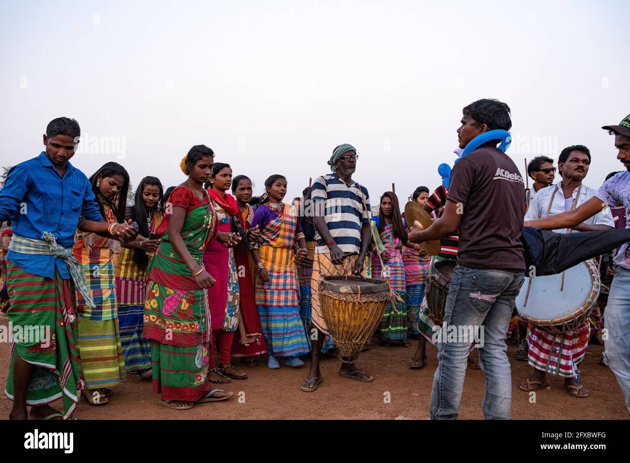 Santal tribal people celebrating an annual gathering. The festival ...