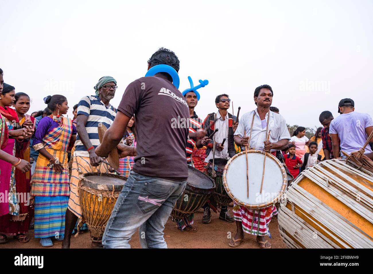 Santal tribal people celebrating an annual gathering. The festival ...