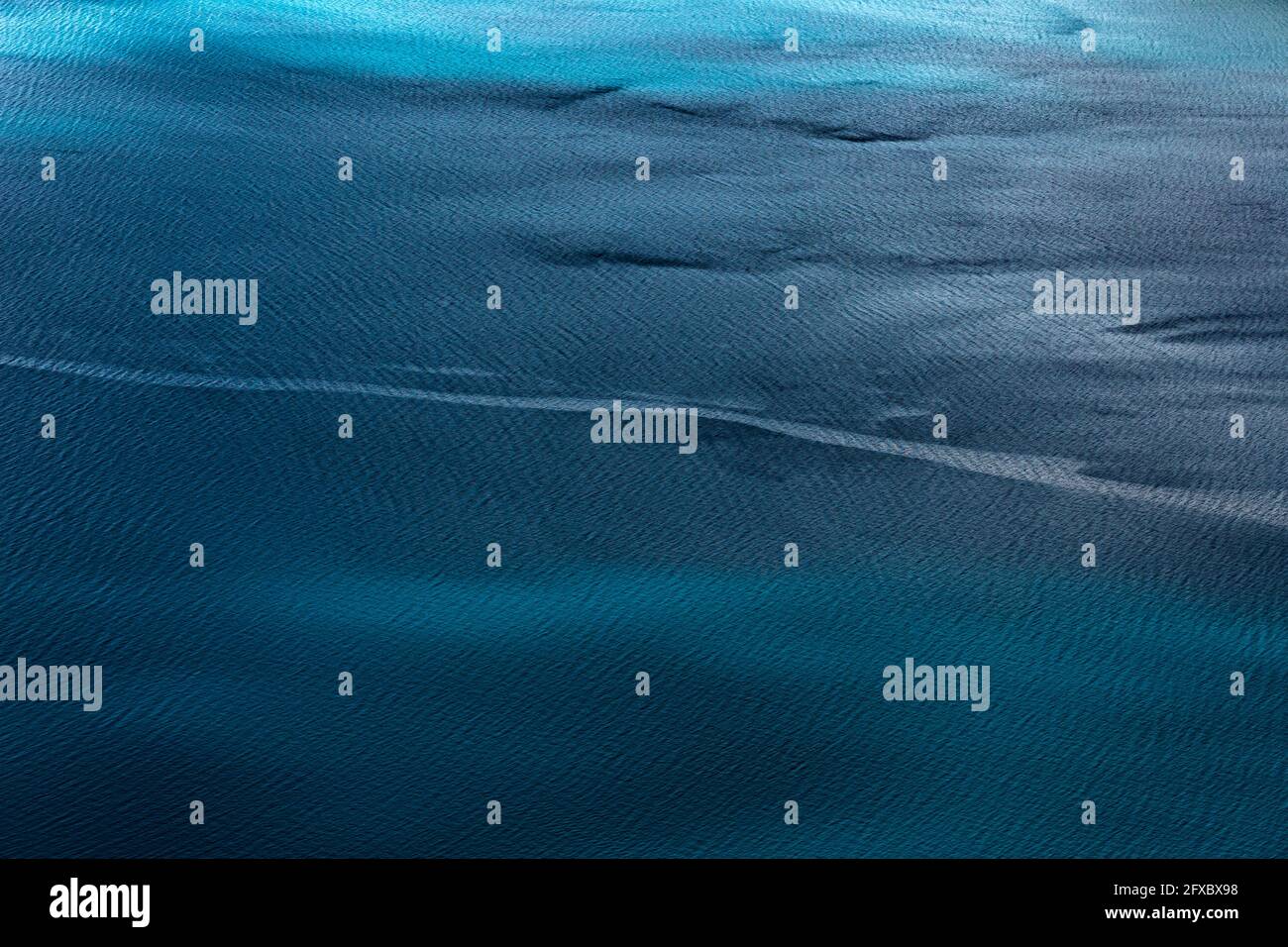 Aerial view of blue surface of Lake Hawea Stock Photo - Alamy