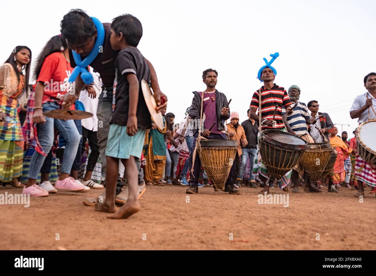 Santal tribal people celebrating an annual gathering. The festival ...
