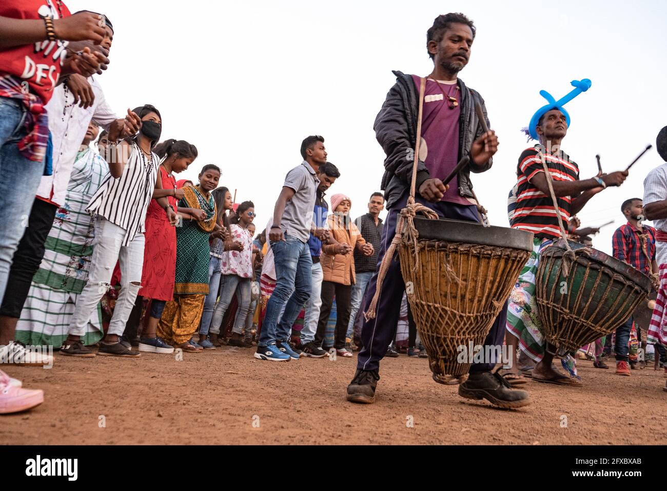 Santal tribal people celebrating an annual gathering. The festival ...