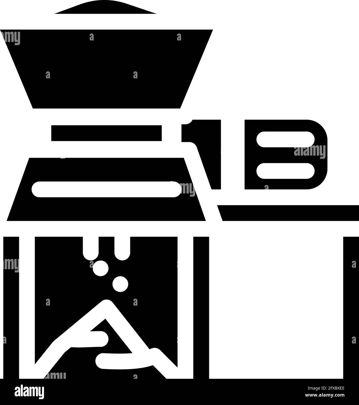 household waste shredder glyph icon vector illustration Stock Vector ...