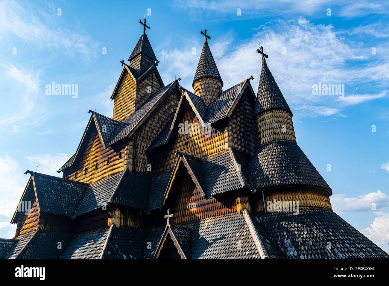Norway, Notodden, Heddal, Exterior of Heddal Stave Church Stock Photo ...