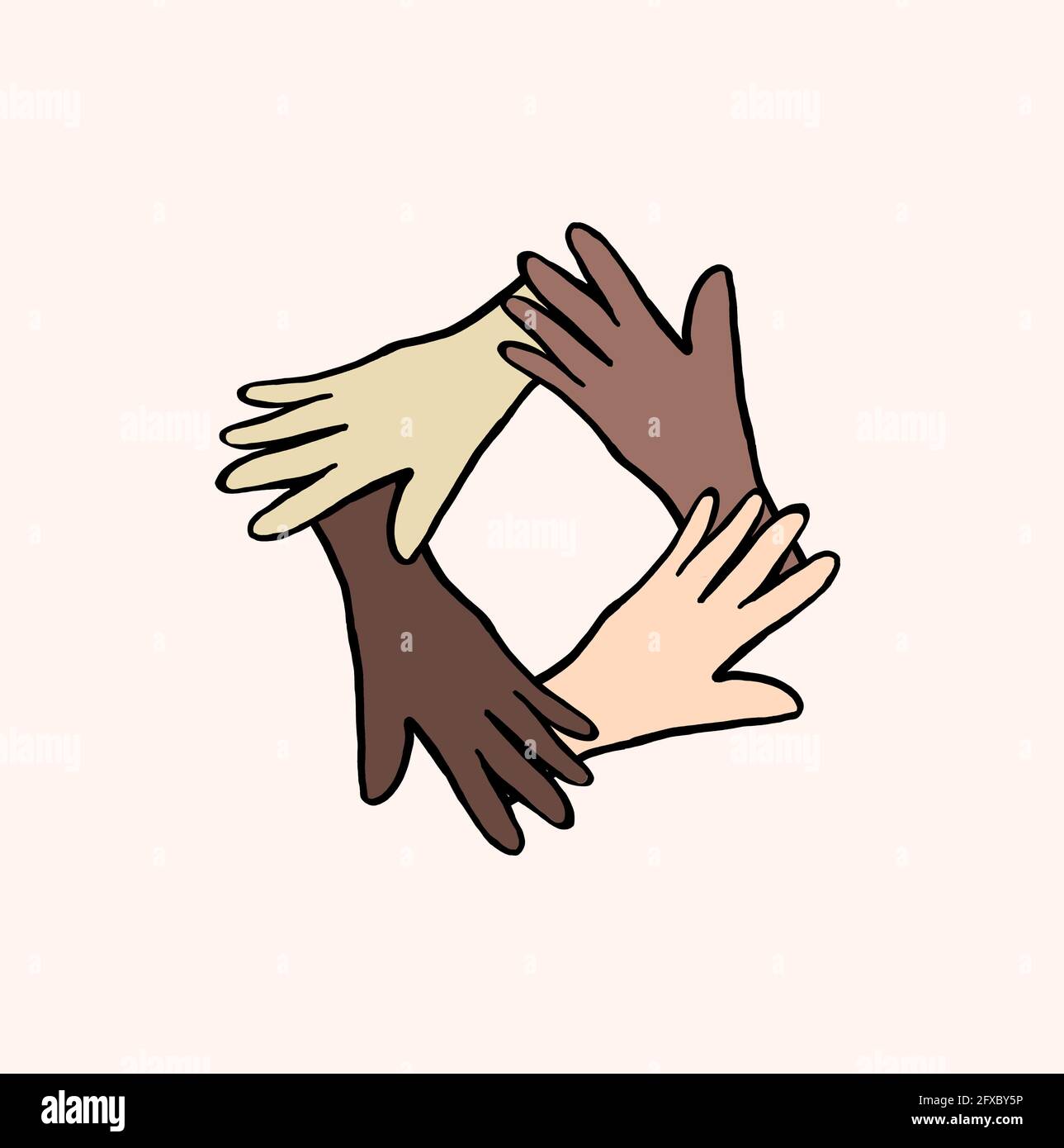 Racial equality hands art hi-res stock photography and images - Alamy