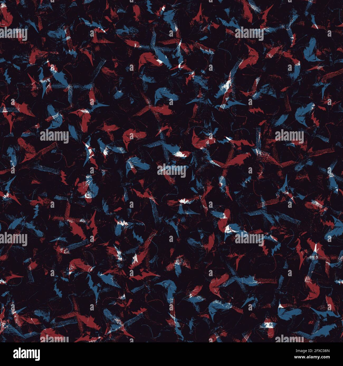 Seamless leaf pattern in red blue black white Stock Photo - Alamy