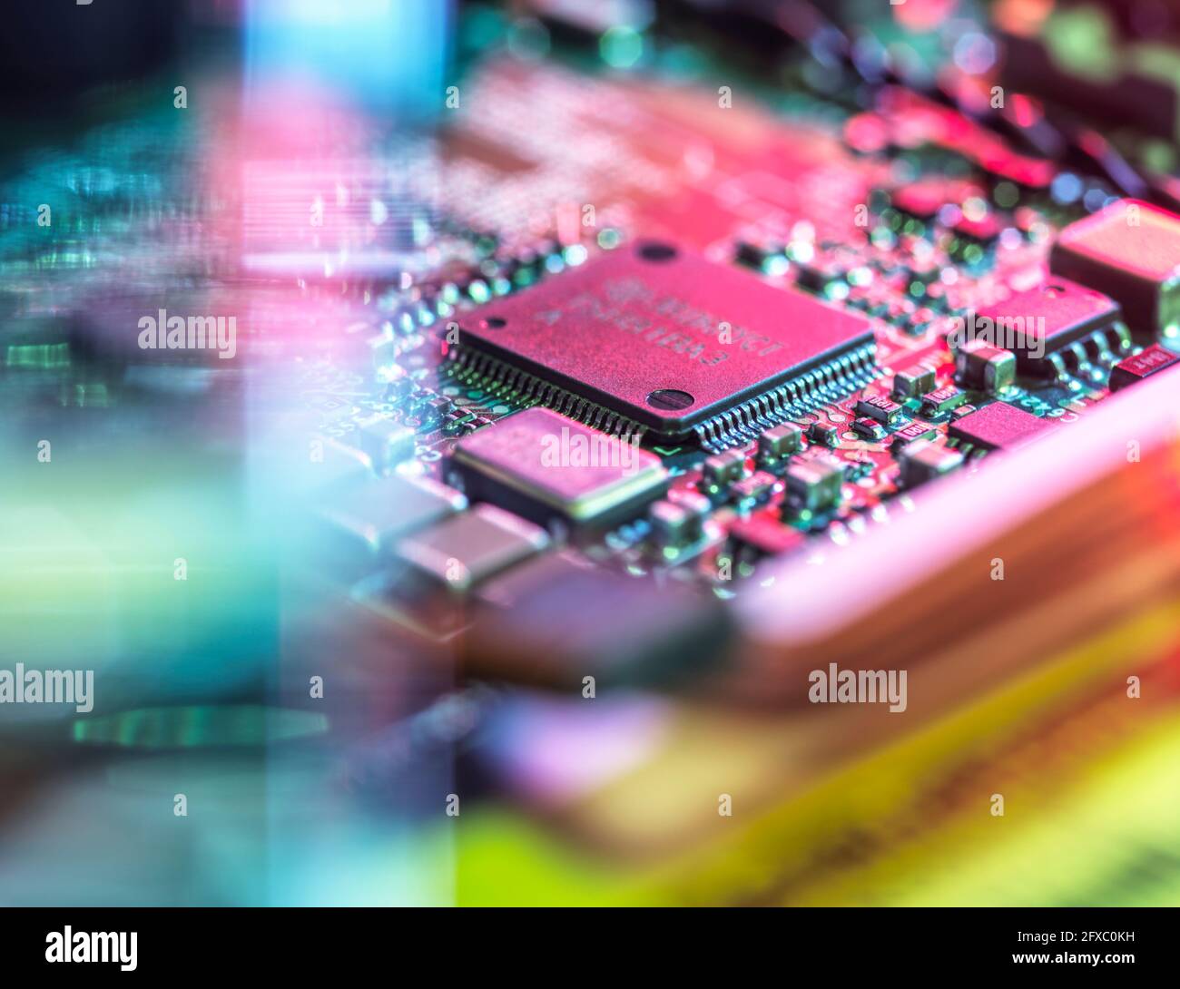 Computer board with circuit and chips Stock Photo - Alamy