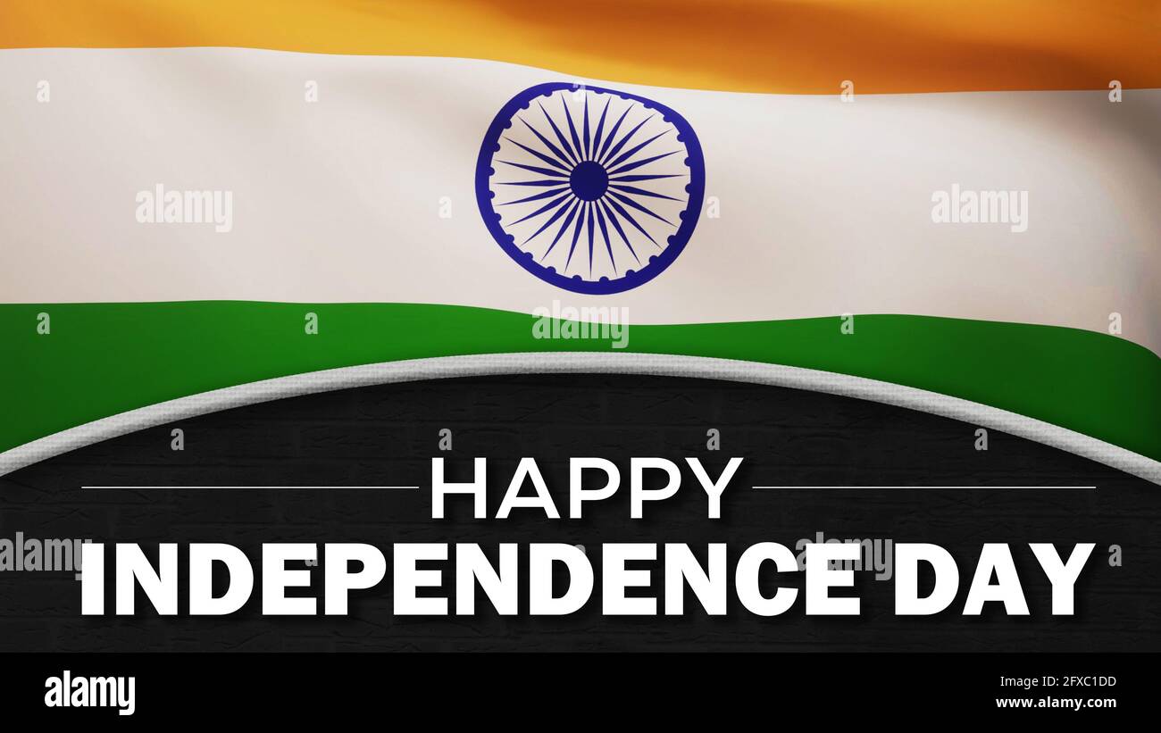 Indian Independence Day Modern Abstract Background with Waving Flag ...