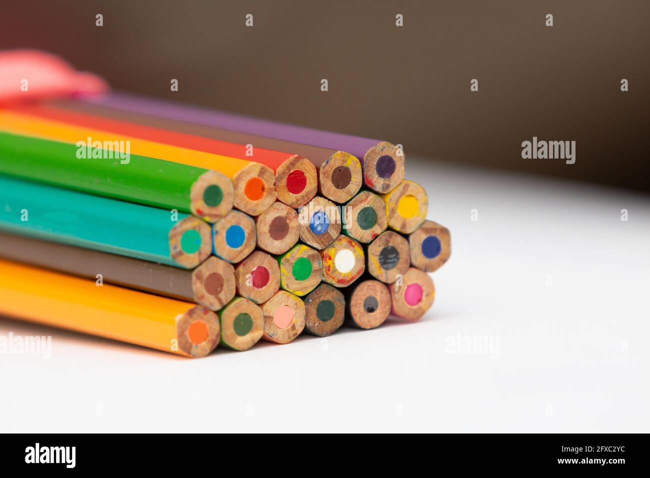 Colored pencils from school Stock Photo - Alamy