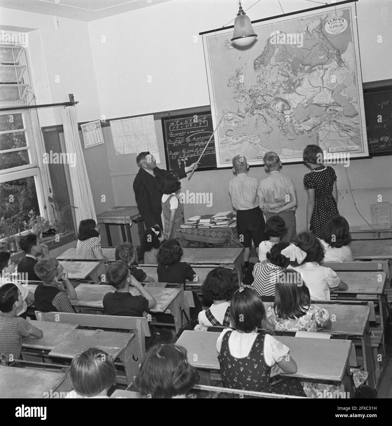 Children in a classroom, January 23, 1946, children, education, schools ...