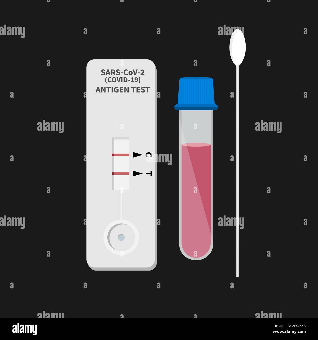 SARS-CoV-2 Covid-19 Antigen Rapid Test vector illustration isolated on ...