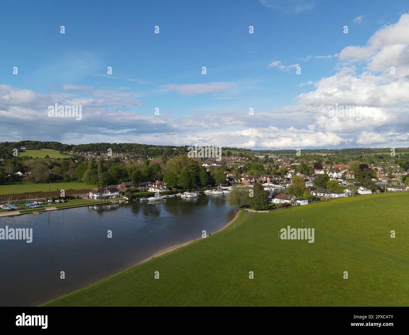 River Thames at Bourne End , UK Buckinghamshire Aerial Stock Photo - Alamy