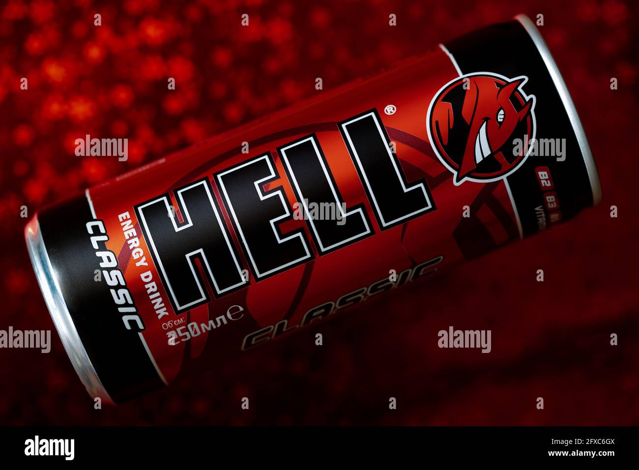 Szikszó, Hungary - May 24, 2021: Hell Energy Drink , popular energy ...