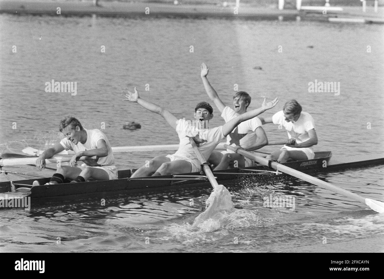 National rowing championships at Bosbaan Amsterdam, four without ...
