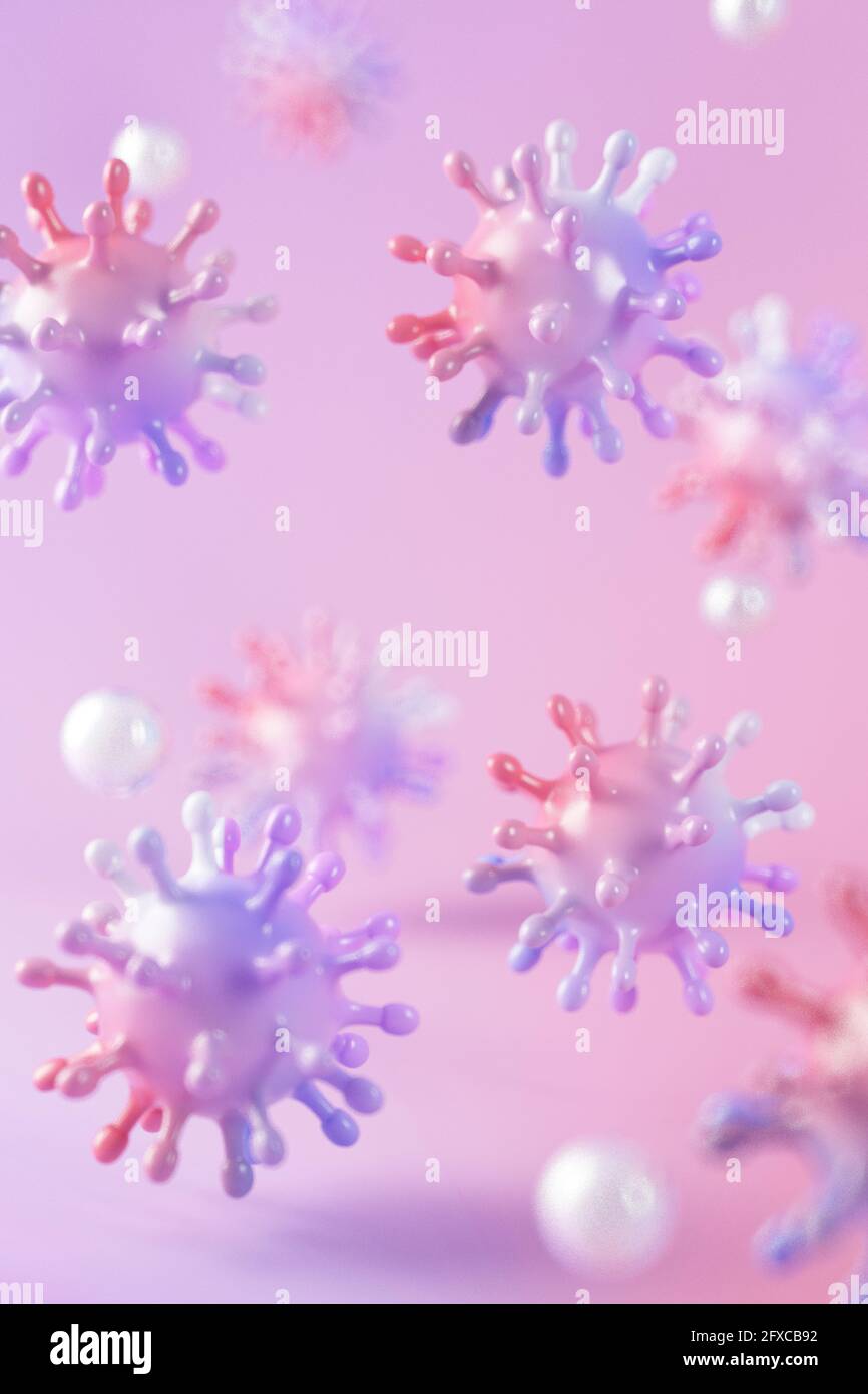 3D illustration of blurred floating virus Stock Photo - Alamy
