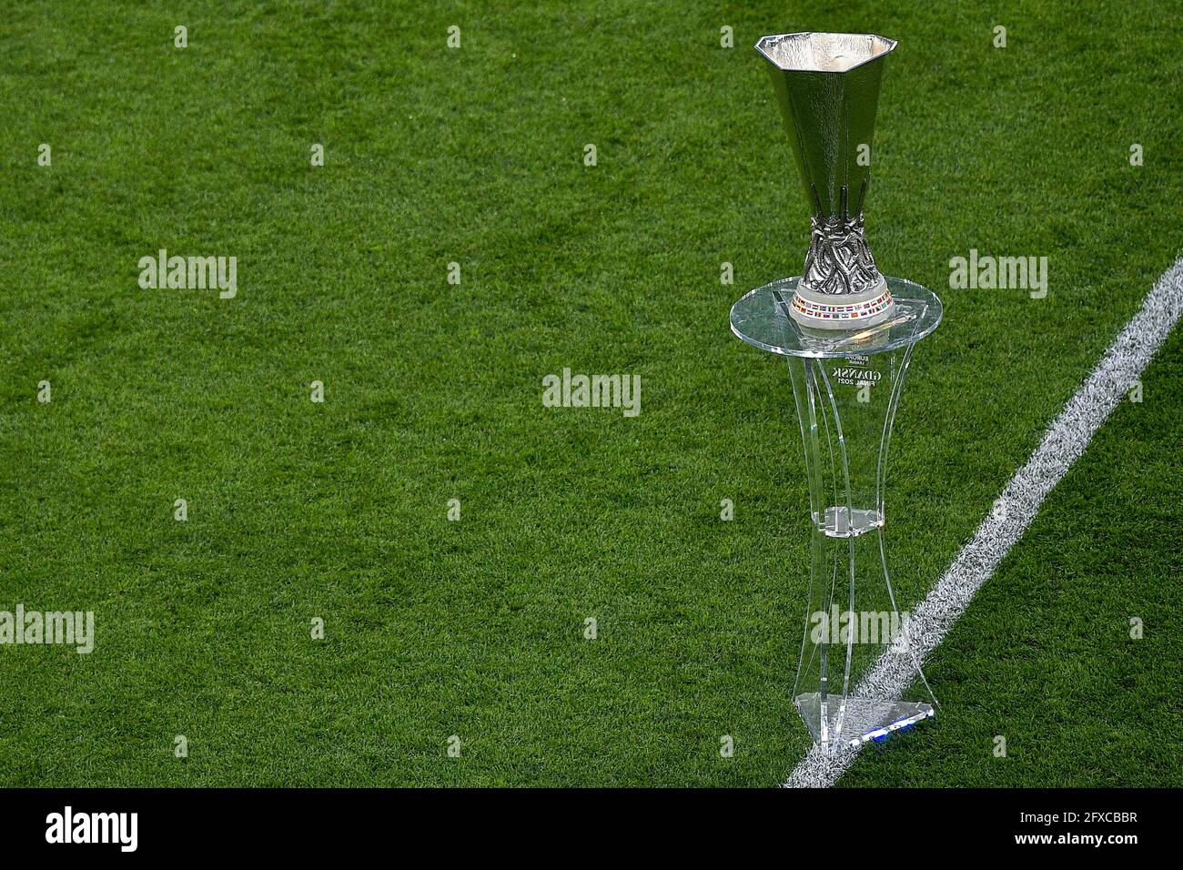 GDANSK, POLAND - MAY 26: The UEFA Europa League Trophy during the UEFA ...