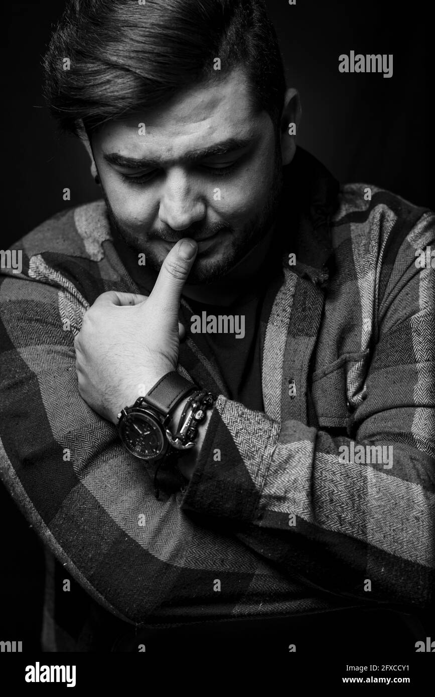 Worried negative Black and White Stock Photos & Images - Alamy