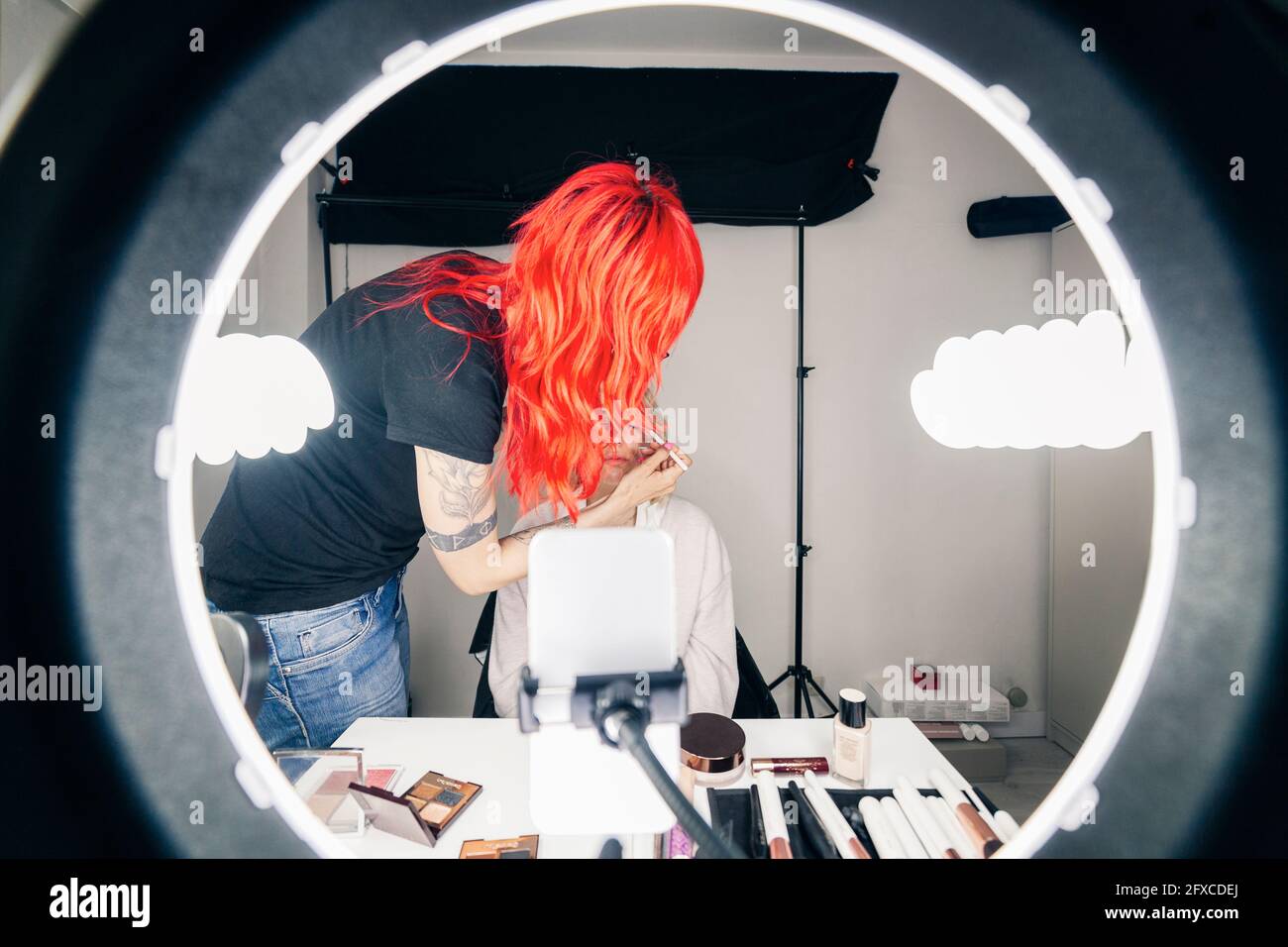 Up artist seen applying hi-res stock photography and images - Alamy