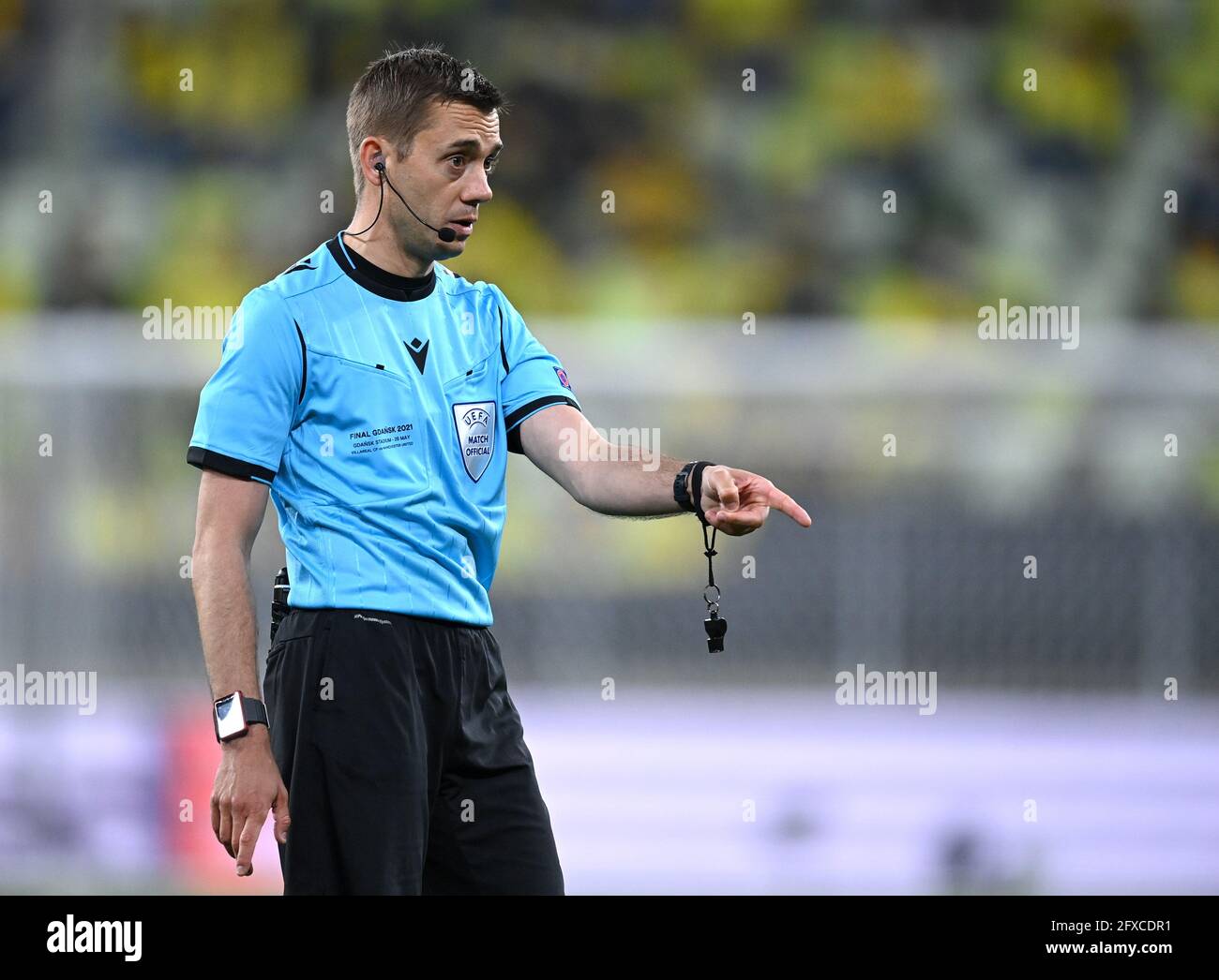 Regeree Clement Turpin during the UEFA Europa League final, at Gdansk ...