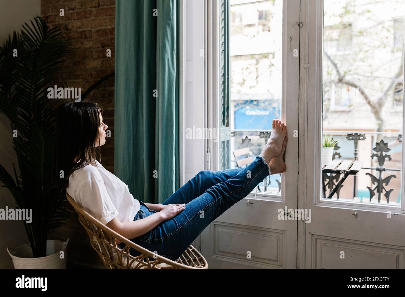 Women feet chair hi-res stock photography and images - Alamy
