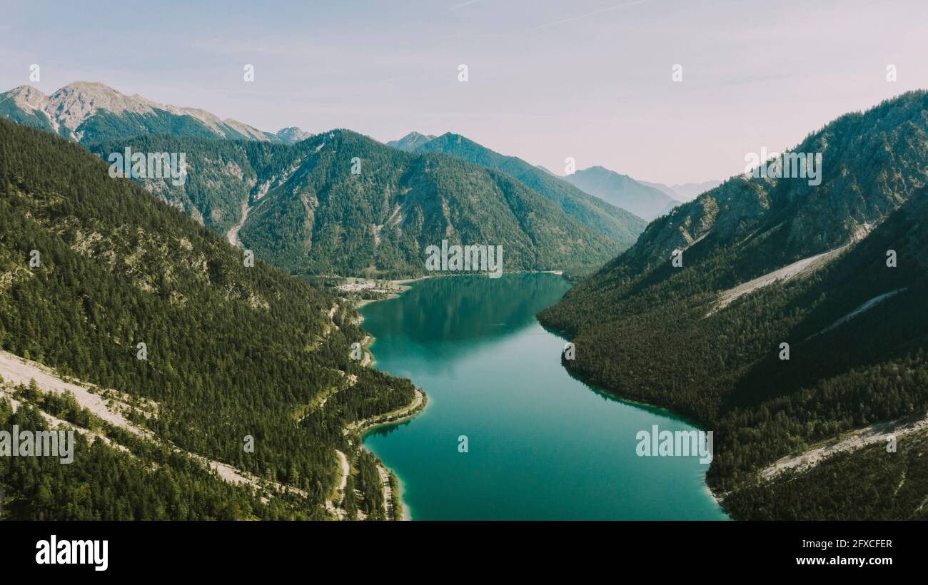 Plansee lake amidst mountains at tirol hi-res stock photography and ...