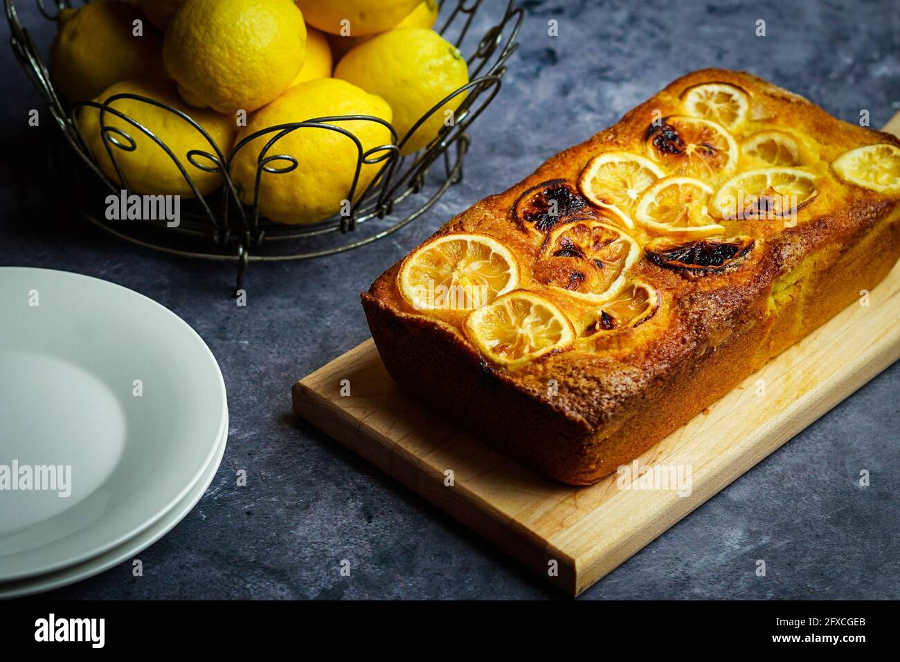 Lemon turmeric cake Stock Photo - Alamy