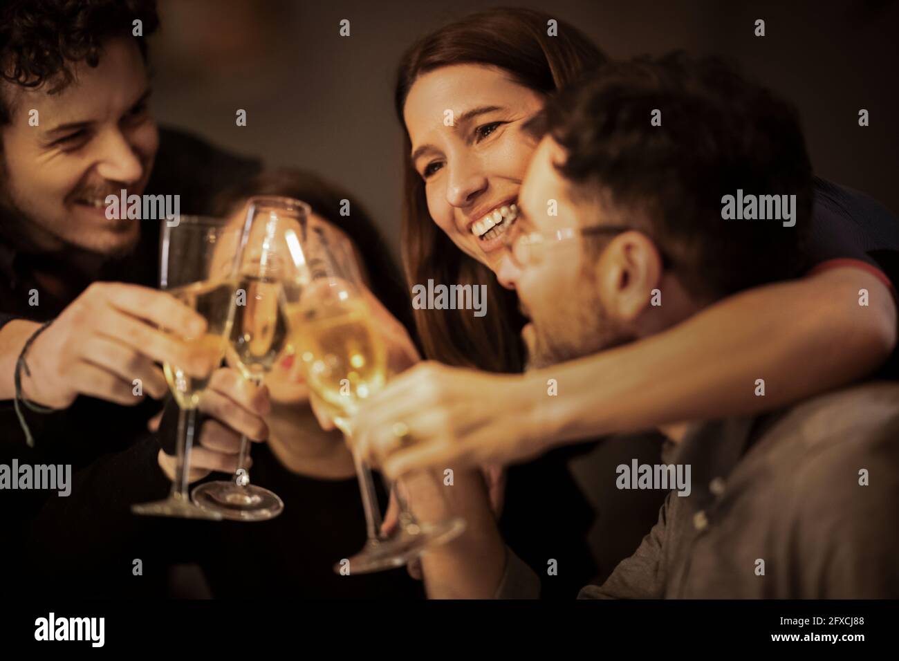 Toasting with glasses High Resolution Stock Photography and Images - Alamy