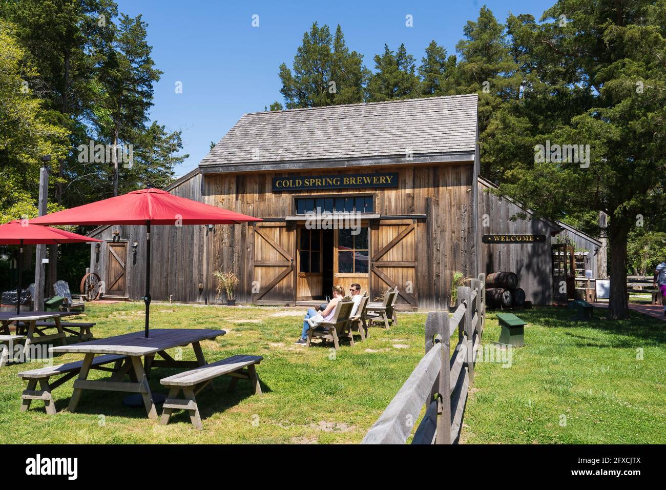 Cape May, NJ - May 13, 2021: Cold Spring Brewery is in a restored and ...