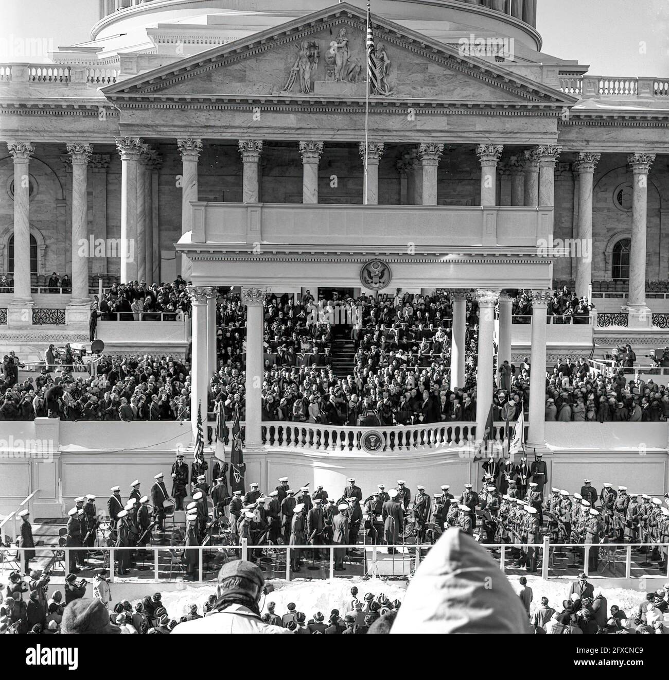 John F. Kennedy is sworn in as President at the United States Capitol ...