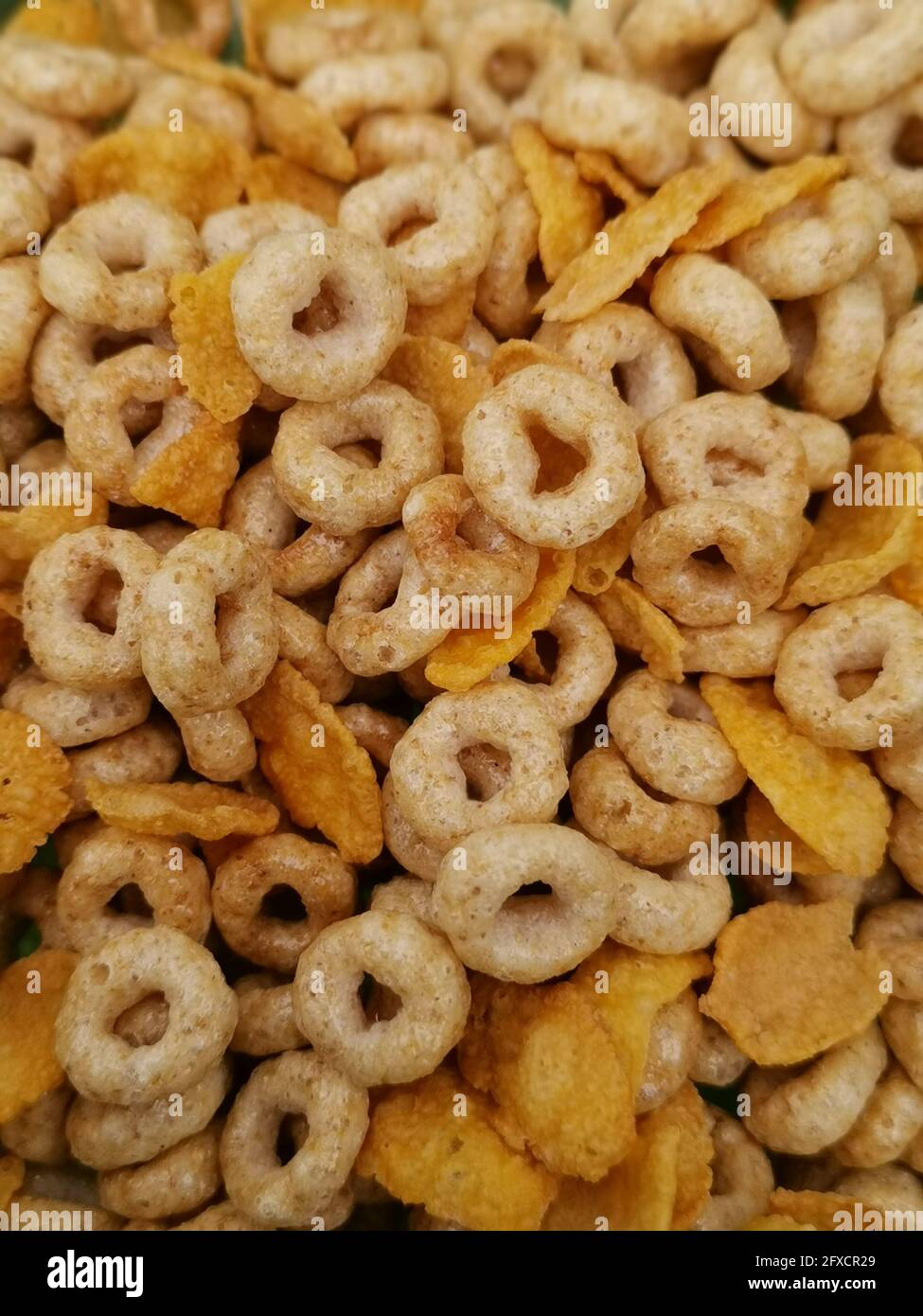 Top view of dry corn rings Stock Photo - Alamy