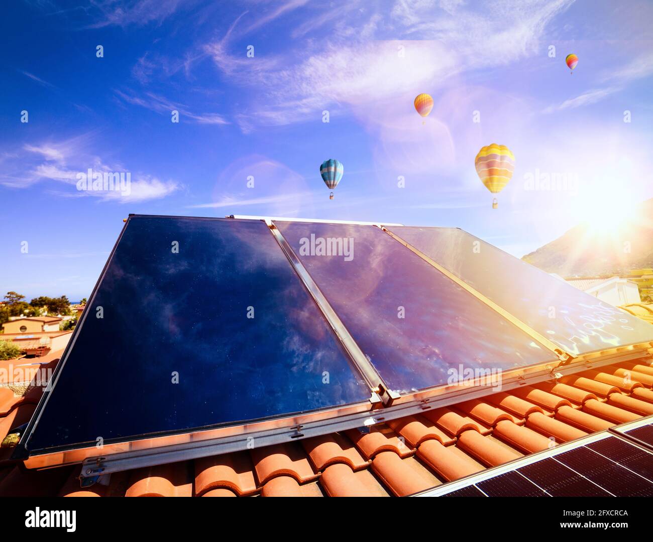 Solar water heater system hi-res stock photography and images - Alamy