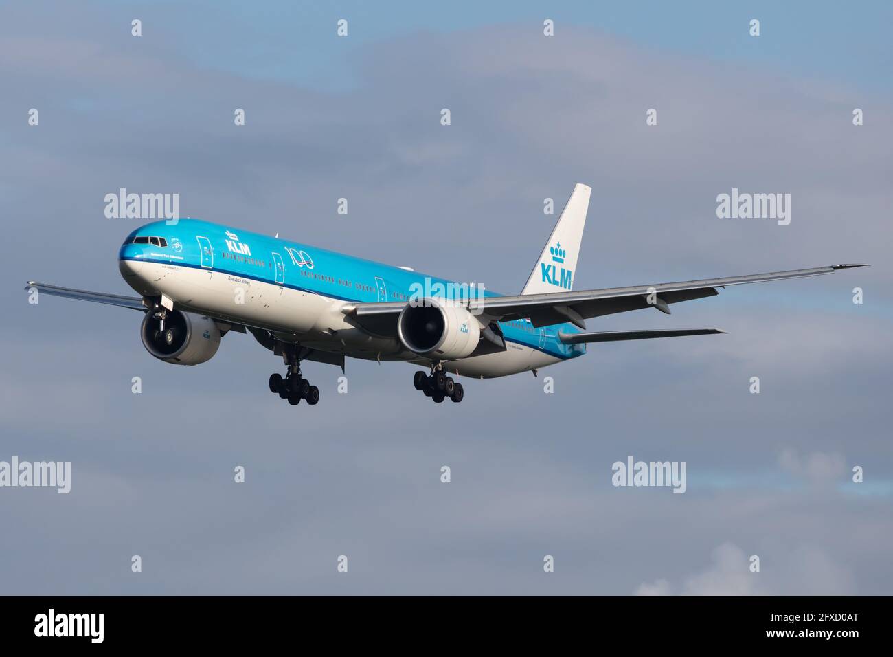 AMSTERDAM, NETHERLANDS - Sep 12, 2020: KLM (KL / KLM) approaching ...