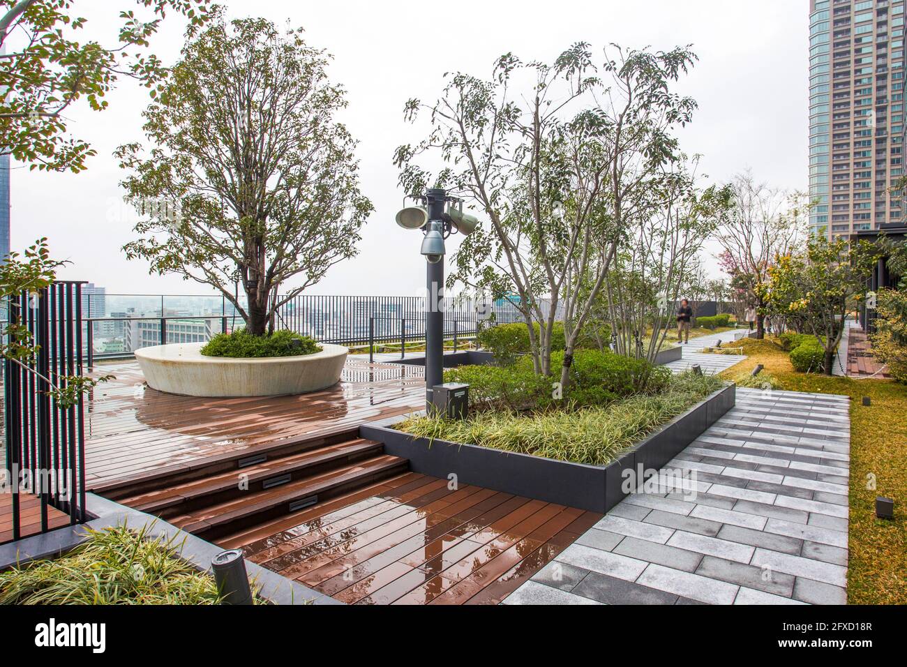 Open garden on 10th floor of multi-storey building ( trade center) in ...